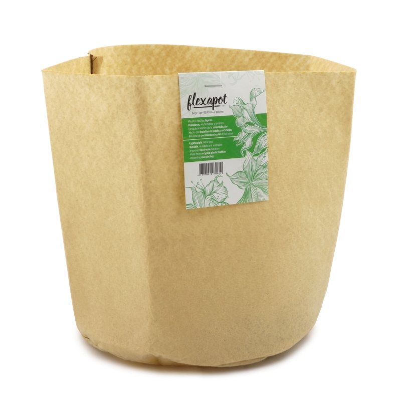 FLEXAPOT MACETA TEXTIL BEIGE 7,6 LITROS (2 GAL) (5 UNIDADES) | Plantasur