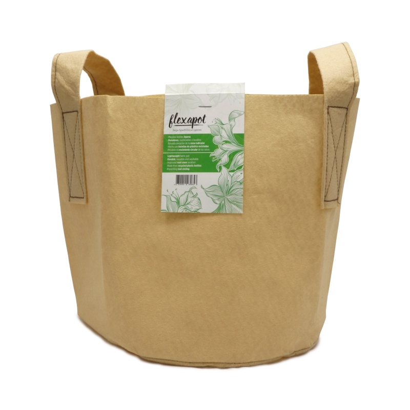 FLEXAPOT MACETA TEXTIL BEIGE 19 LITROS (5 GAL) (5 UNIDADES) | Plantasur