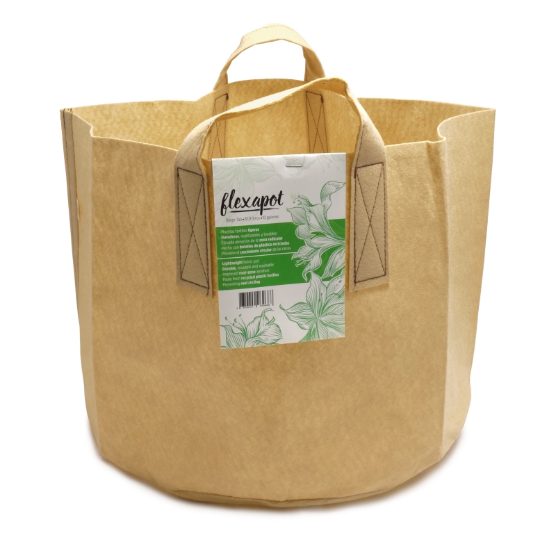 FLEXAPOT MACETA TEXTIL BEIGE 37,9 LITROS (10 GAL) (5 UNIDADES) | Plantasur