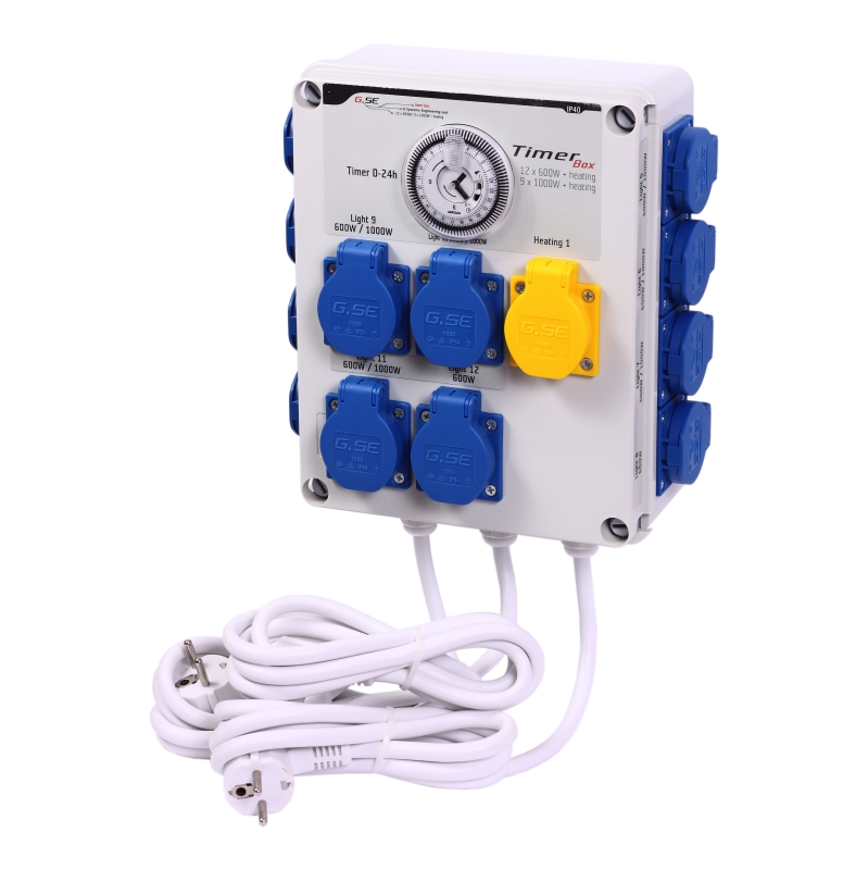 TEMPORIZADOR GSE TIMER BOX II 12 x 600 W + CALENTADOR ENCHUFE FRANCES ...