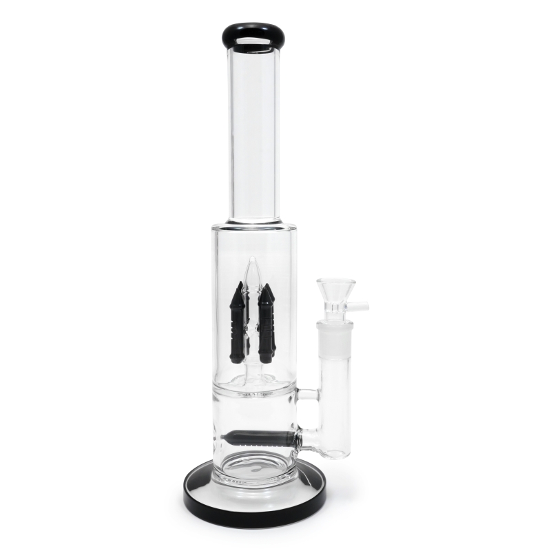 BONG DE CRISTAL 35CM CYLINDER DRUM CON PERCOLADOR DE 4 VIAS | Plantasur
