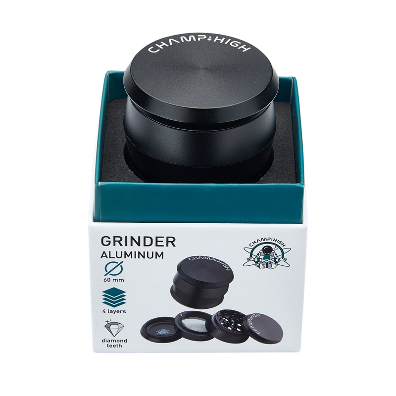 GRINDER CHAMP HIGH ALUMINIUM (60 MM) 4-PARTES NEGRO | Plantasur