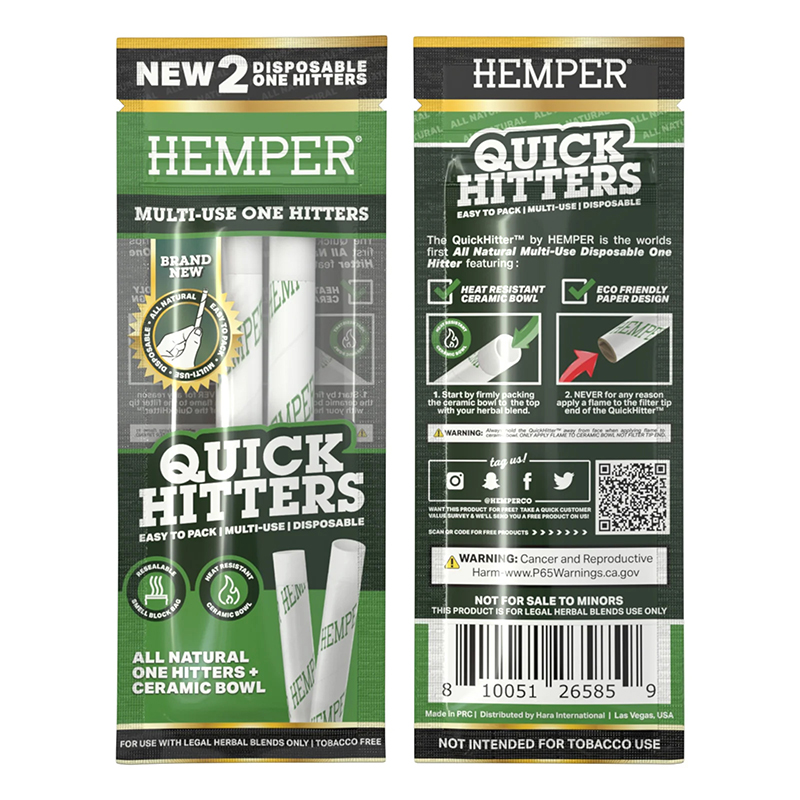 HEMPER - QUICK HITTER PLAIN FLAVOR (DISPLAY 20U) | Plantasur