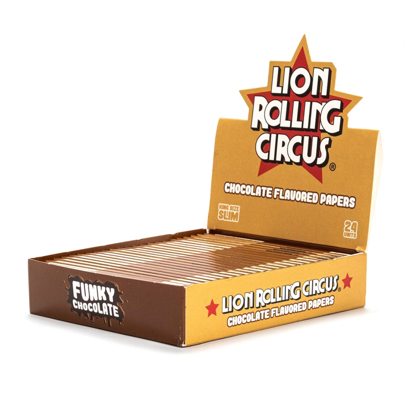 LION ROLLING CIRCUS PAPEL SABORIZADO FUNKY CHOCOLATE KING SIZE (DISPLAY ...